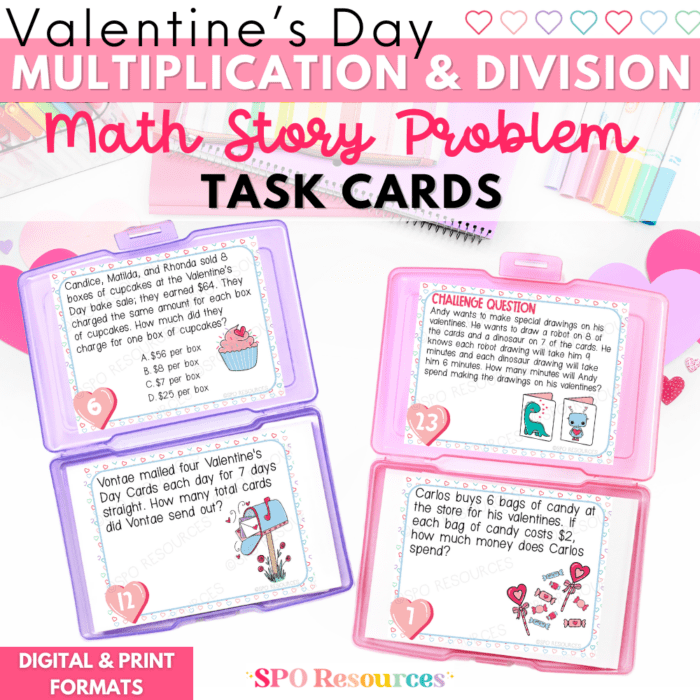 Valentine’s Day Math Games for Upper Elementary – 3 Easy February ...